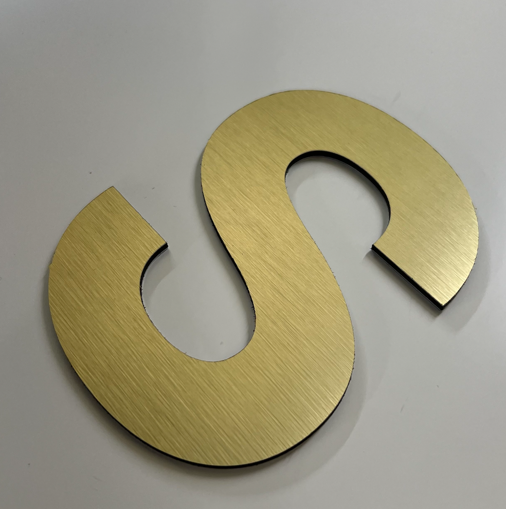3mm Stand Off Letters - Brushed Gold Composite Aluminium – The ...
