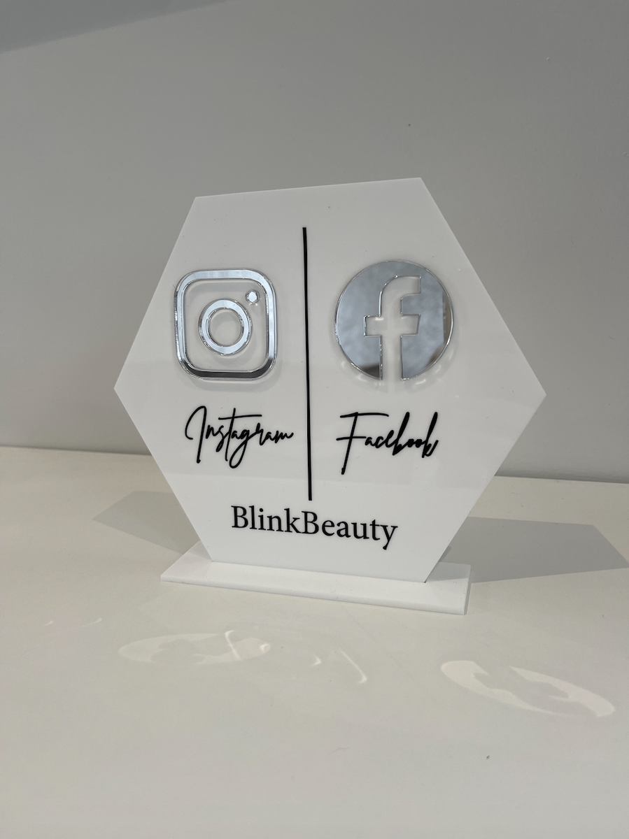Social Media Sign, Acrylic, DUO Social Media Sign, Instagram Sign, WiF ...