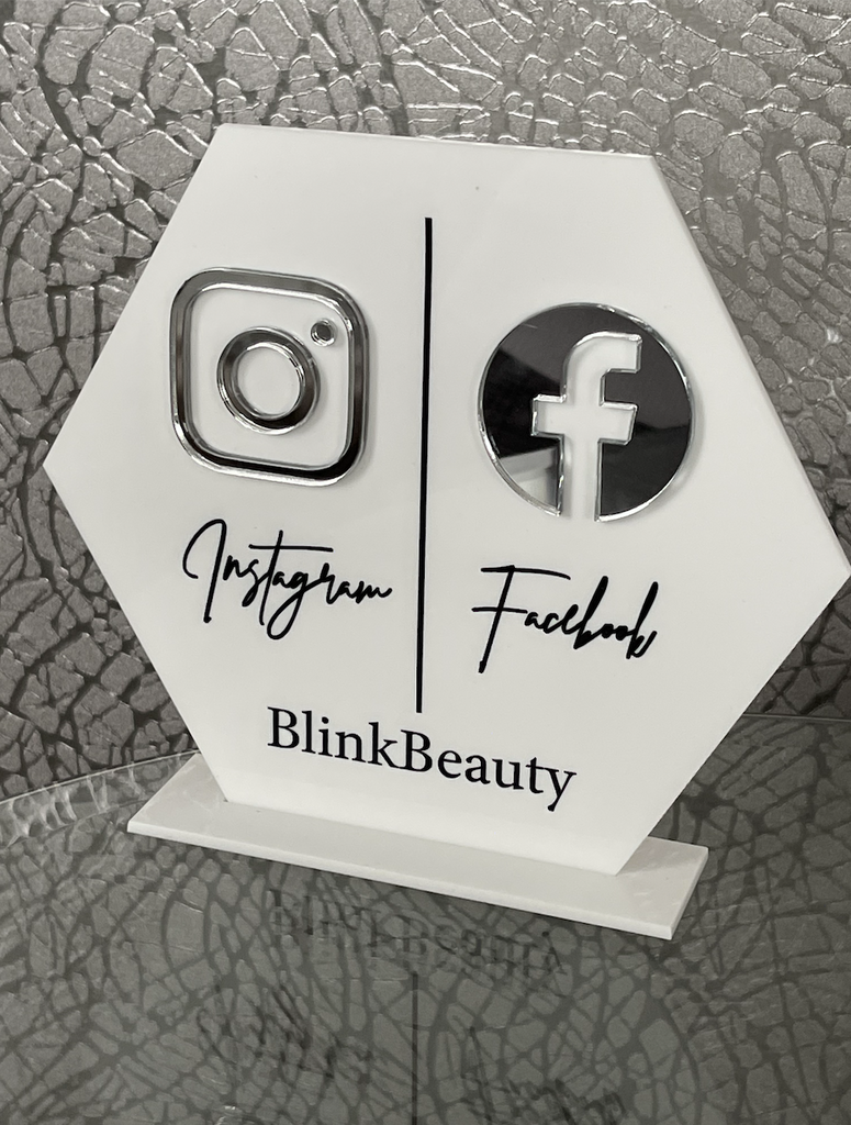 Social Media Sign, Acrylic, DUO Social Media Sign, Instagram Sign, WiF ...