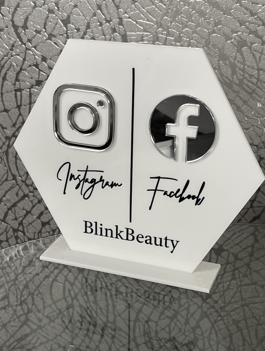 Social Media Sign, Acrylic, DUO Social Media Sign, Instagram Sign, WiF ...