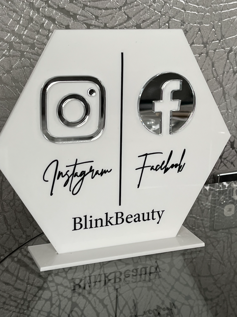 Social Media Sign, Acrylic, DUO Social Media Sign, Instagram Sign, WiF ...