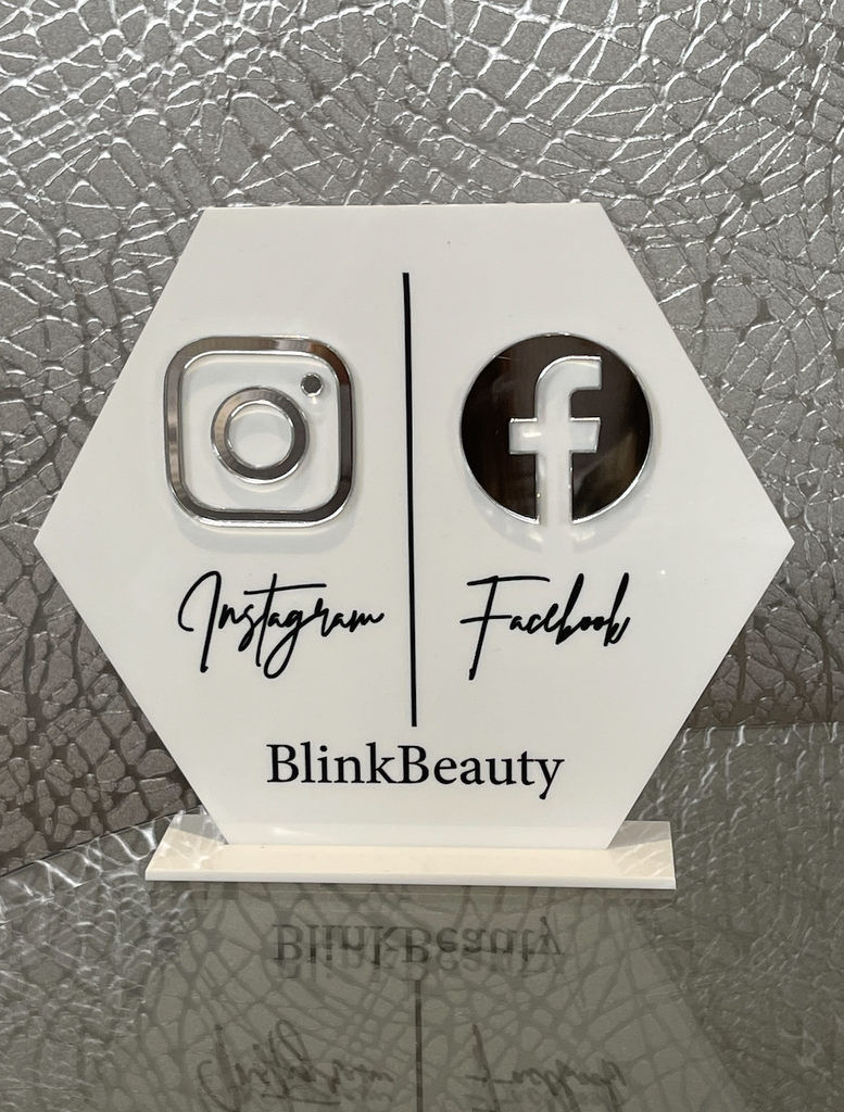 Social Media Sign, Acrylic, DUO Social Media Sign, Instagram Sign, WiF ...