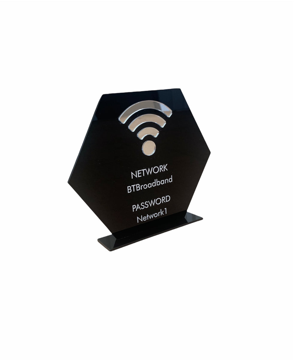 WiFi Sign Black Acrylic, Mirror Acrylic. WiFi Sign, Salon Sign, Salon ...