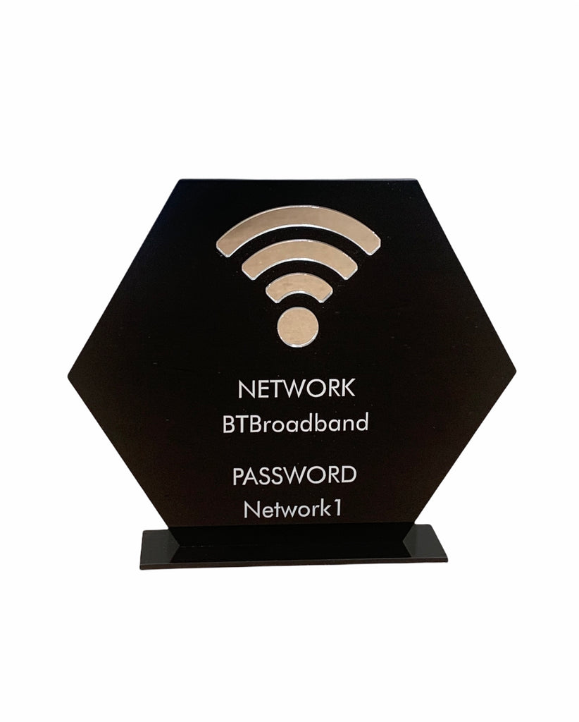 WiFi Sign Black Acrylic, Mirror Acrylic. WiFi Sign, Salon Sign, Salon ...